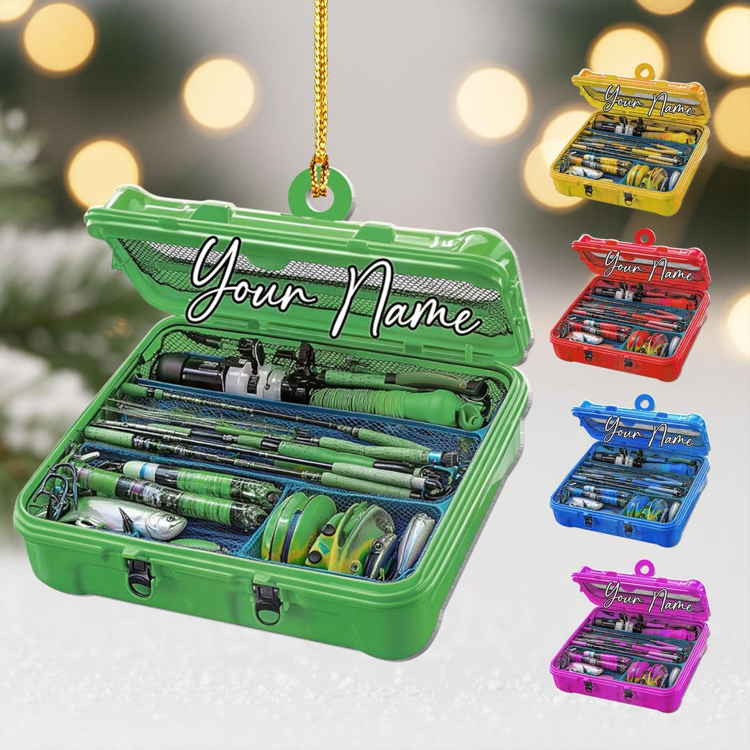 Personalized Fishing Tackle Box 2D Flat Ornament, Fisherman Ornament ...