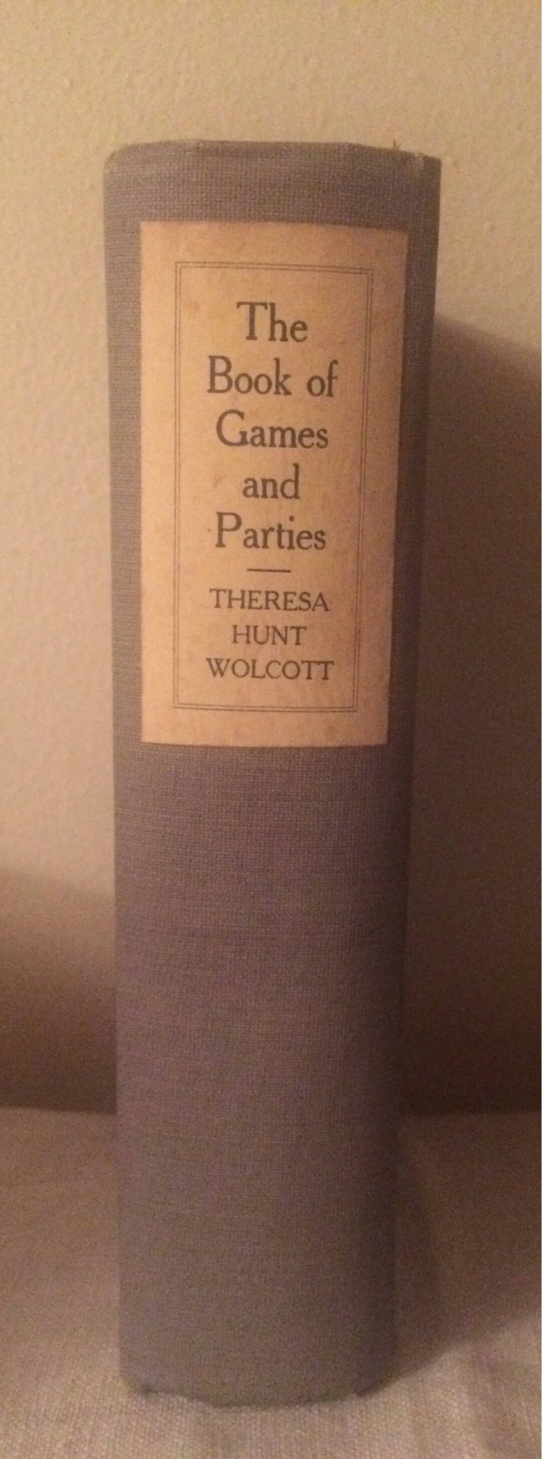 The Book of Games Snd Parties 1920 Vintage Book - Theresa Hunt Wolcott ...