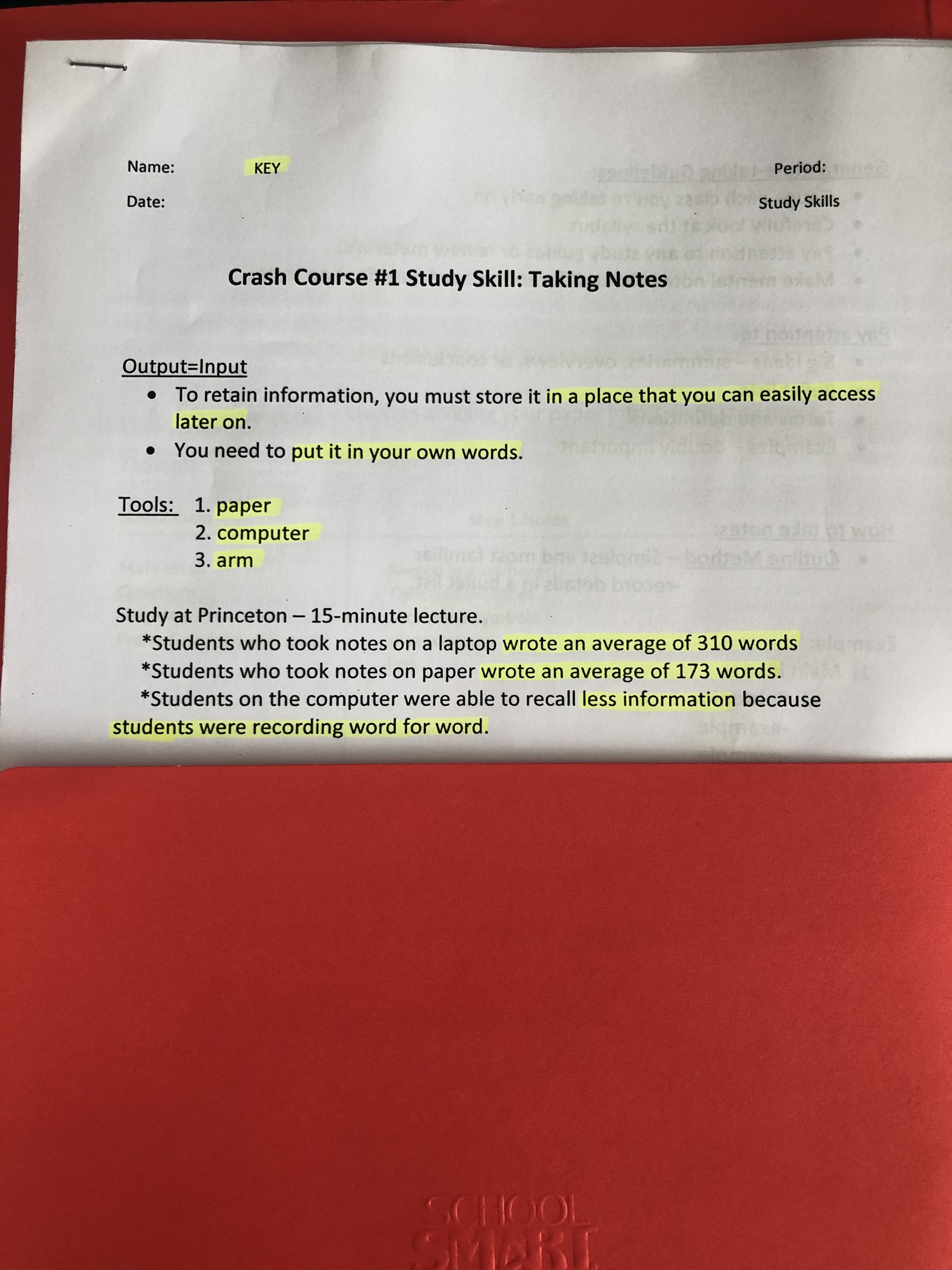 Crash Course Study Skills Video Worksheets - Educational Materials ...