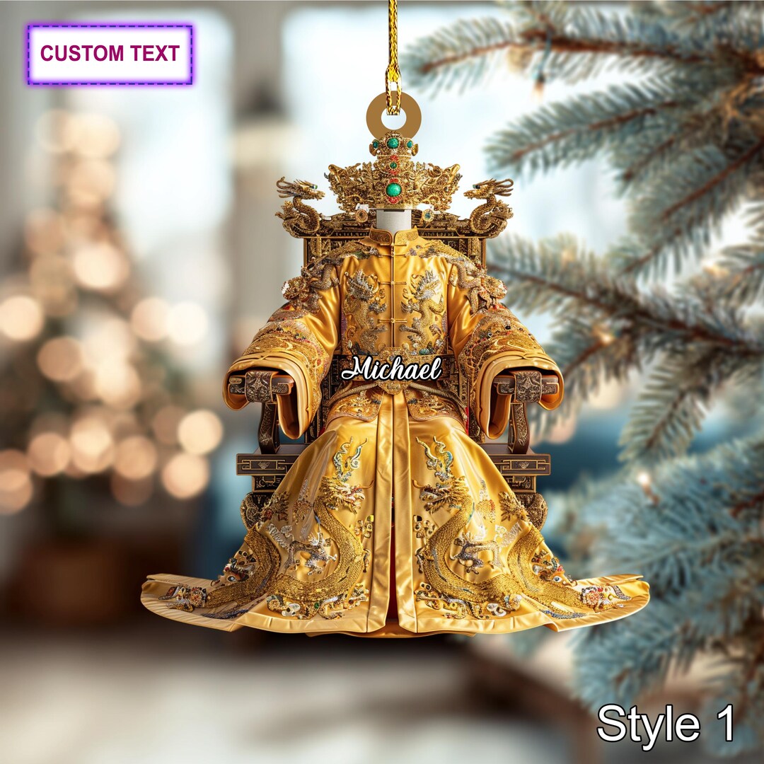 Custom Name Chinese Hanfu Clothing Christmas Ornament, Elegant 2d Flat ...