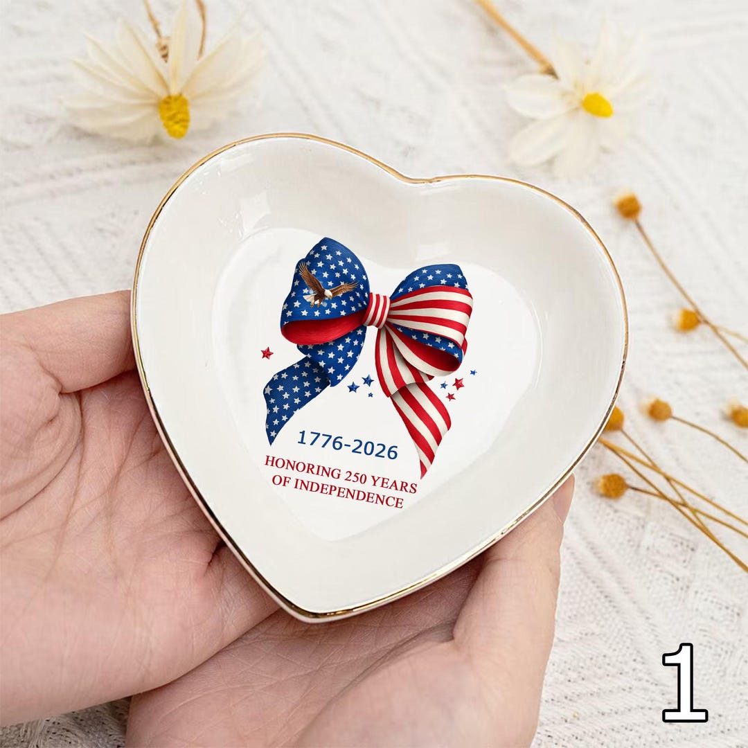 Personalized America 250th Anniversary Trinket Dish, Patriotic Freedom ...