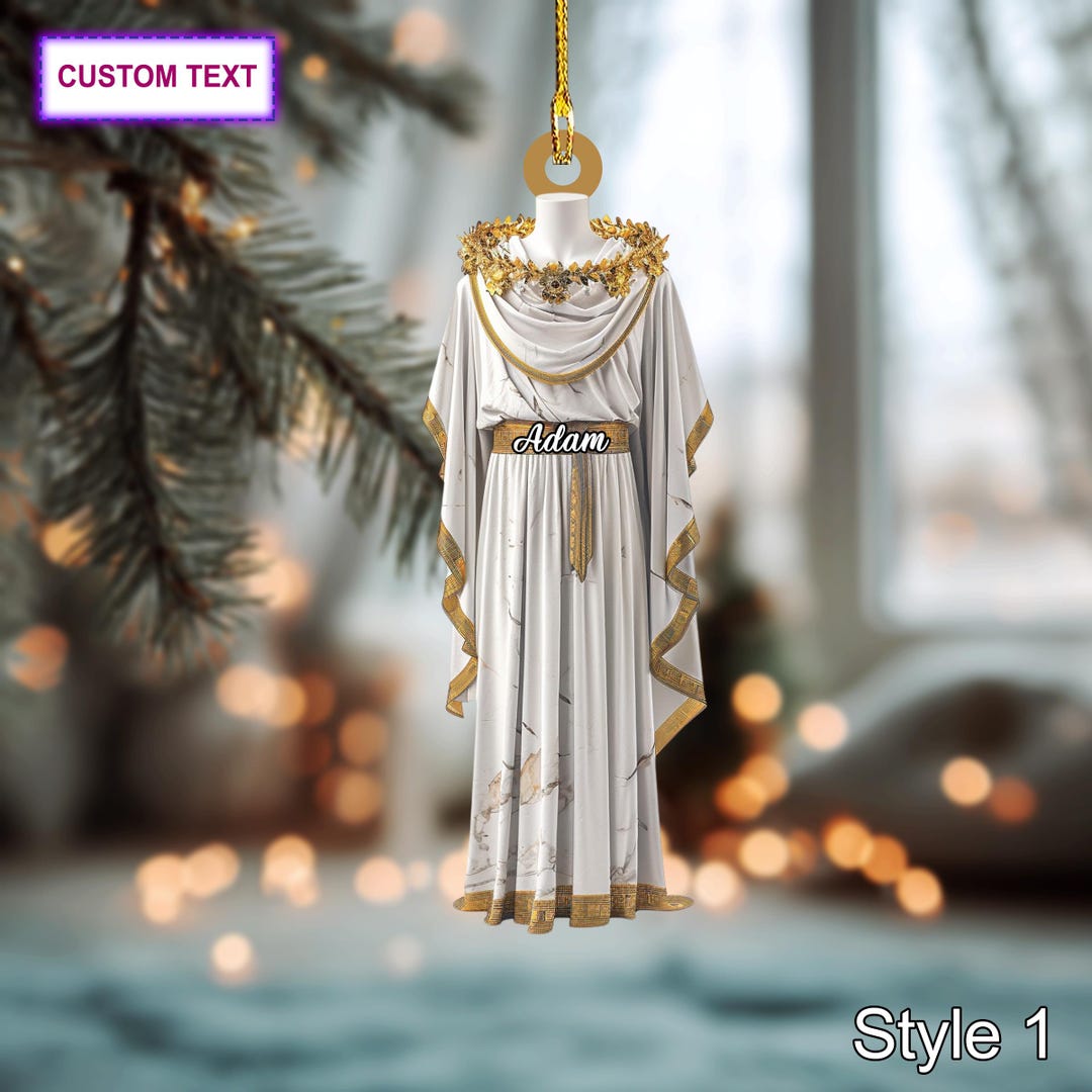 Custom Name Greece Clothing 2D Flat Christmas Ornament, Classic Toga ...