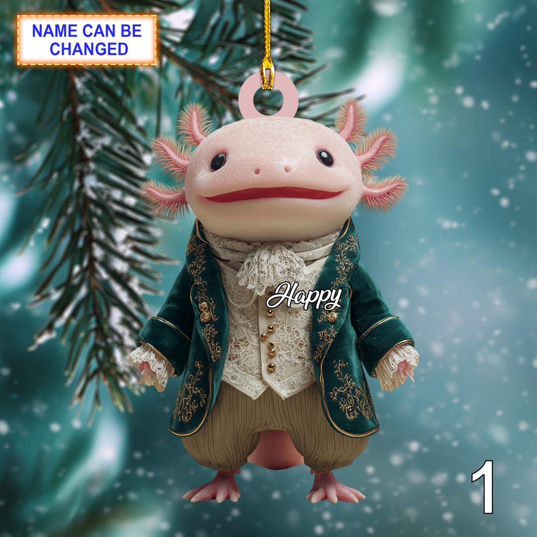 Custom Name Salamander Aristocrat Ornament - 2D Flat Acrylic Christmas ...