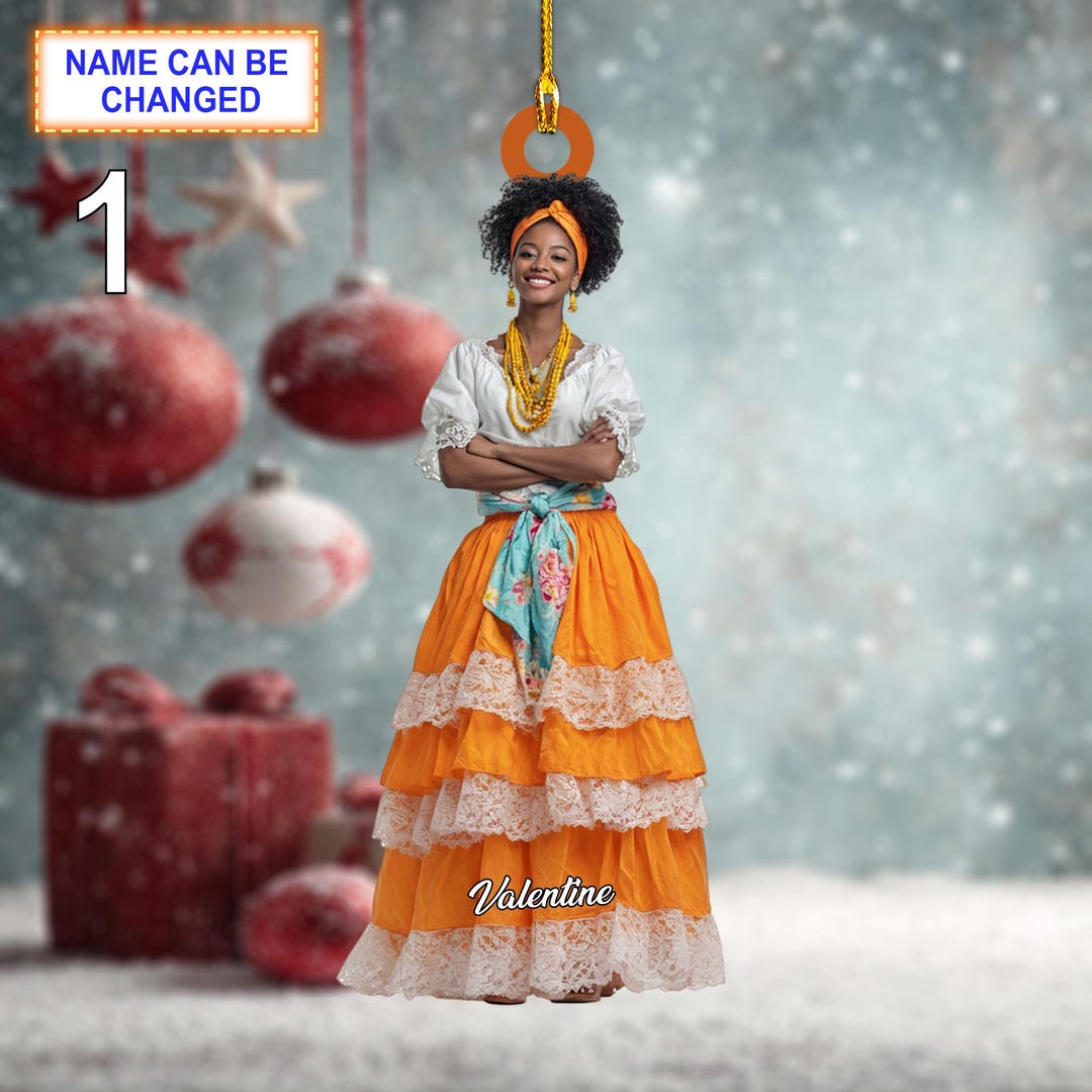 Custom Name Women Brazilian Woman Bold Personalized Ornament, Christmas ...