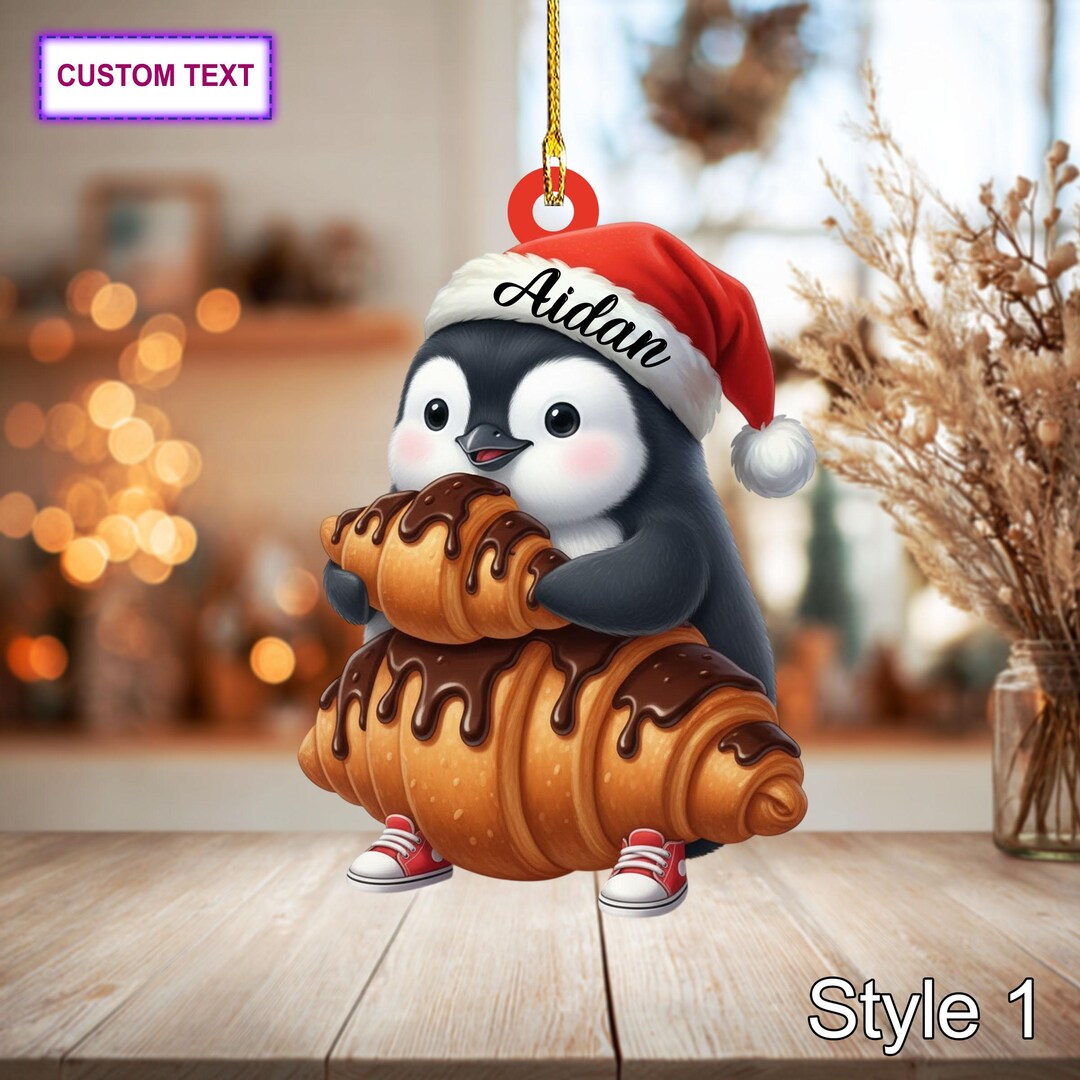 Custom Name Italian Brainrot Penguin Personalized Ornament, Christmas ...
