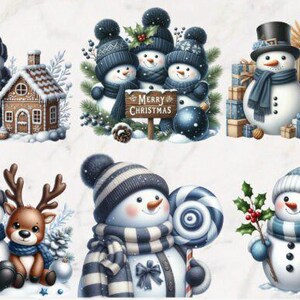 Sledding Snowman Clipart Bundle, Winter Graphics (digital Download) - Etsy