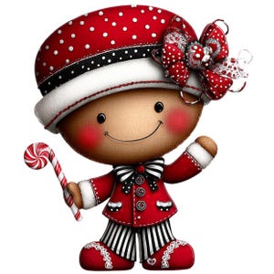 Christmas Gingerbread Girl PNG Bundle, Holiday Clip Art (digital ...