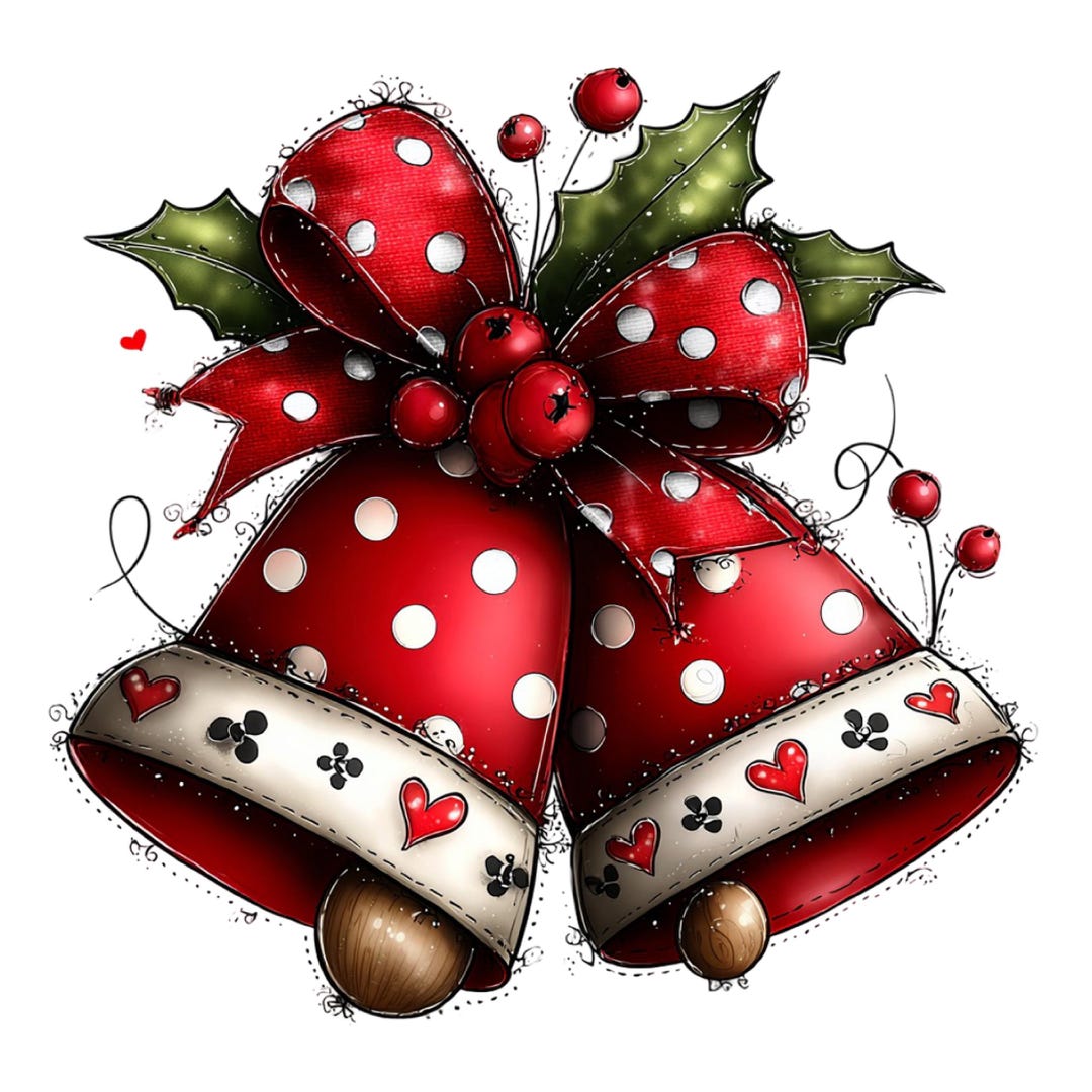 Christmas Bells Clipart PNG Bundle, Holiday Graphics (digital Download ...
