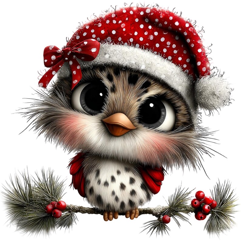Christmas Owl Clipart Bundle, Winter Holiday Graphics (digital Download ...