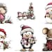 Whimsical Christmas Penguin Clipart Bundle (instant Download) - Etsy