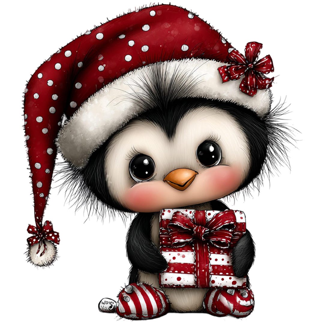 Christmas Penguin Clipart Bundle, Holiday Winter Graphics (digital ...