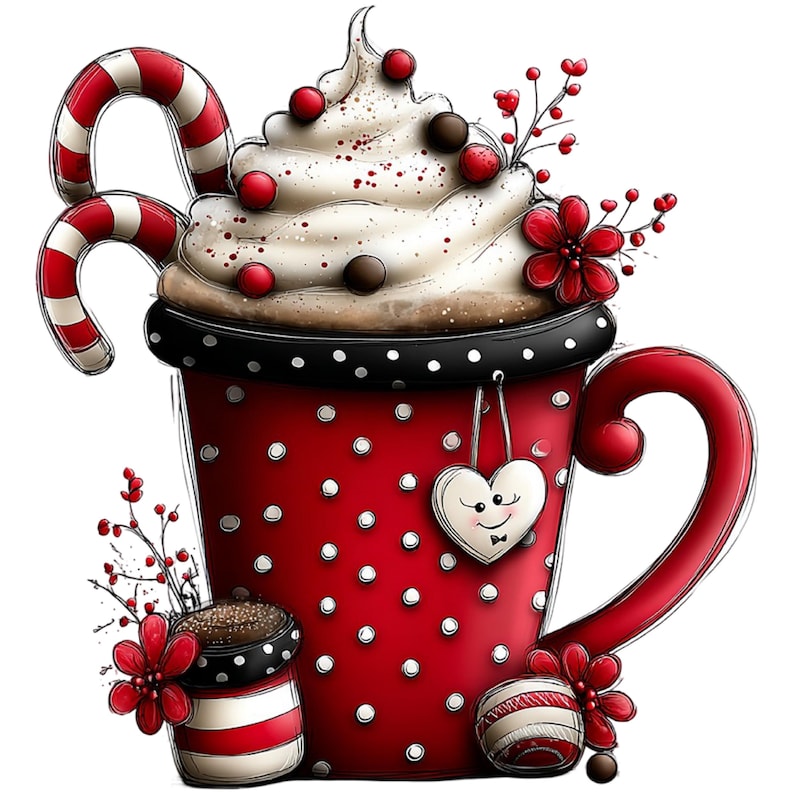 Christmas Hot Chocolate Clipart Bundle, Holiday Winter Graphics ...