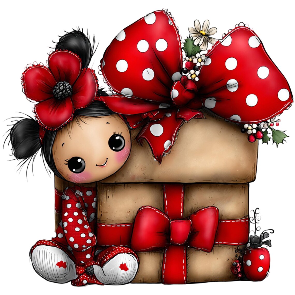Christmas Girl Clipart PNG Bundle, Holiday Graphics (digital Download ...