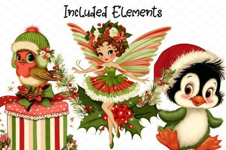 Christmas Penguin Clipart PNG Bundle, Printable Holiday Graphics ...
