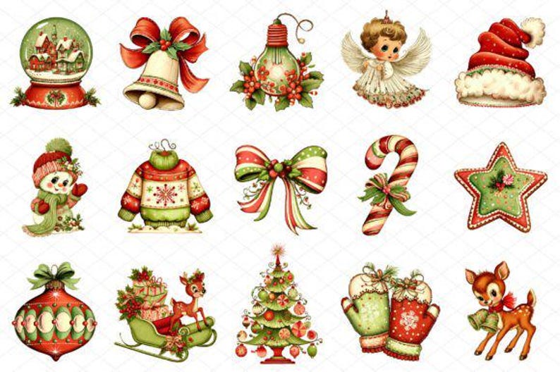 Christmas Penguin Clipart PNG Bundle, Printable Holiday Graphics ...