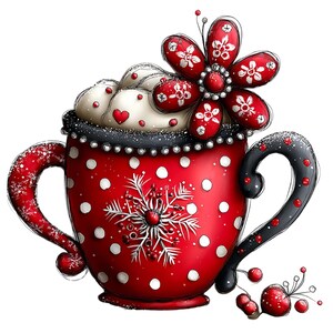 Christmas Hot Cocoa Clipart PNG Bundle, Winter Holiday Graphics ...