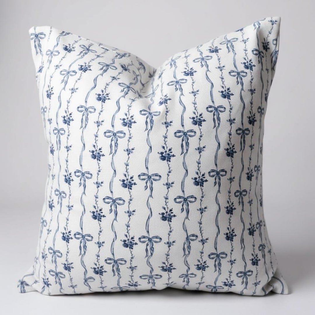 Rustic Farmhouse French Blue Throw Pillow Cottage Accent Pillow Rustic ...