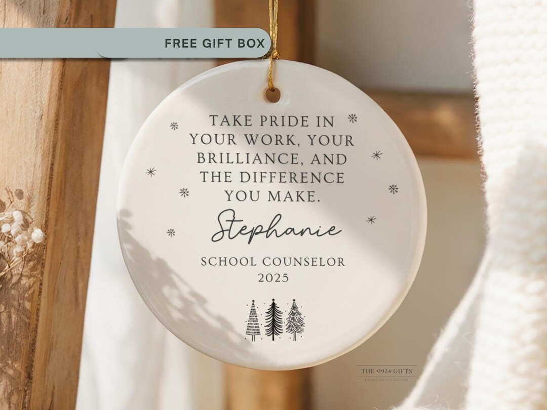 School Counselor Proud of the Work You Do Personalized Christmas ...