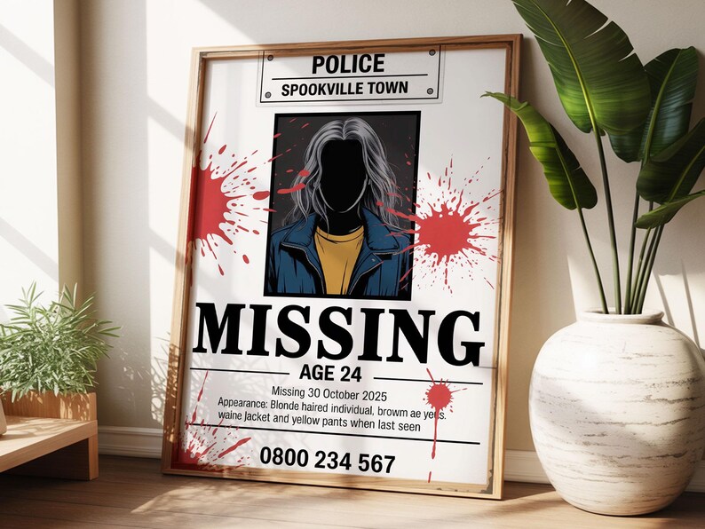Halloween Missing Sign - Editable Canva Poster Template - Etsy