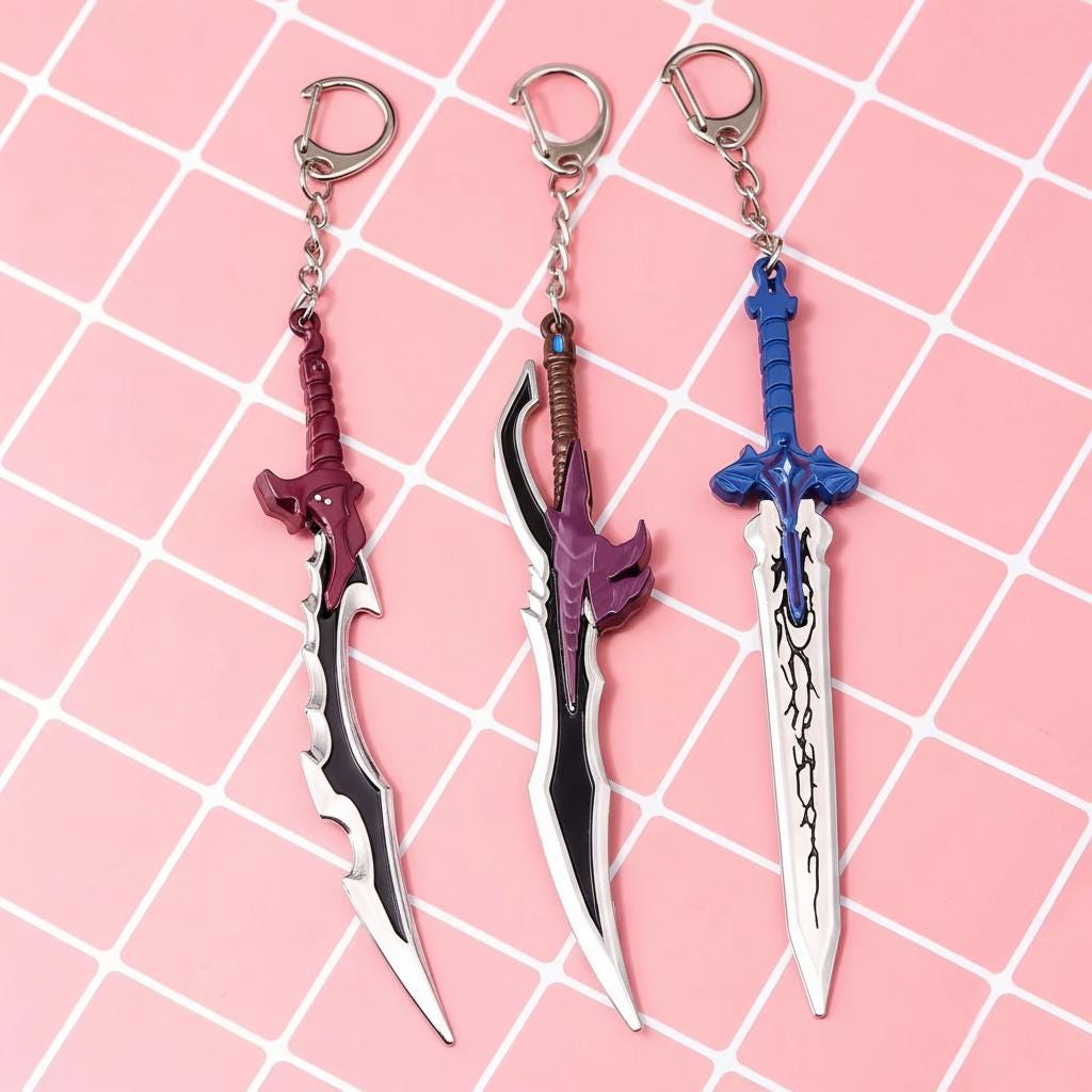 Solo Leveling Sword Keychain – Sung Jinwoo Daggers & Demon King Blade ...