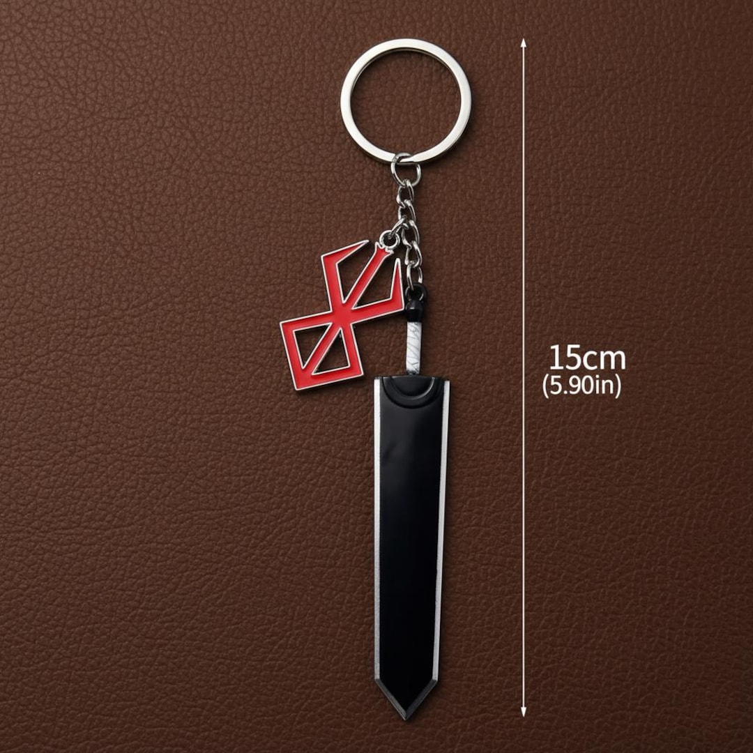 Berserk Guts Keychain Brand of Sacrifice Dragon Slayer Sword Japanese ...