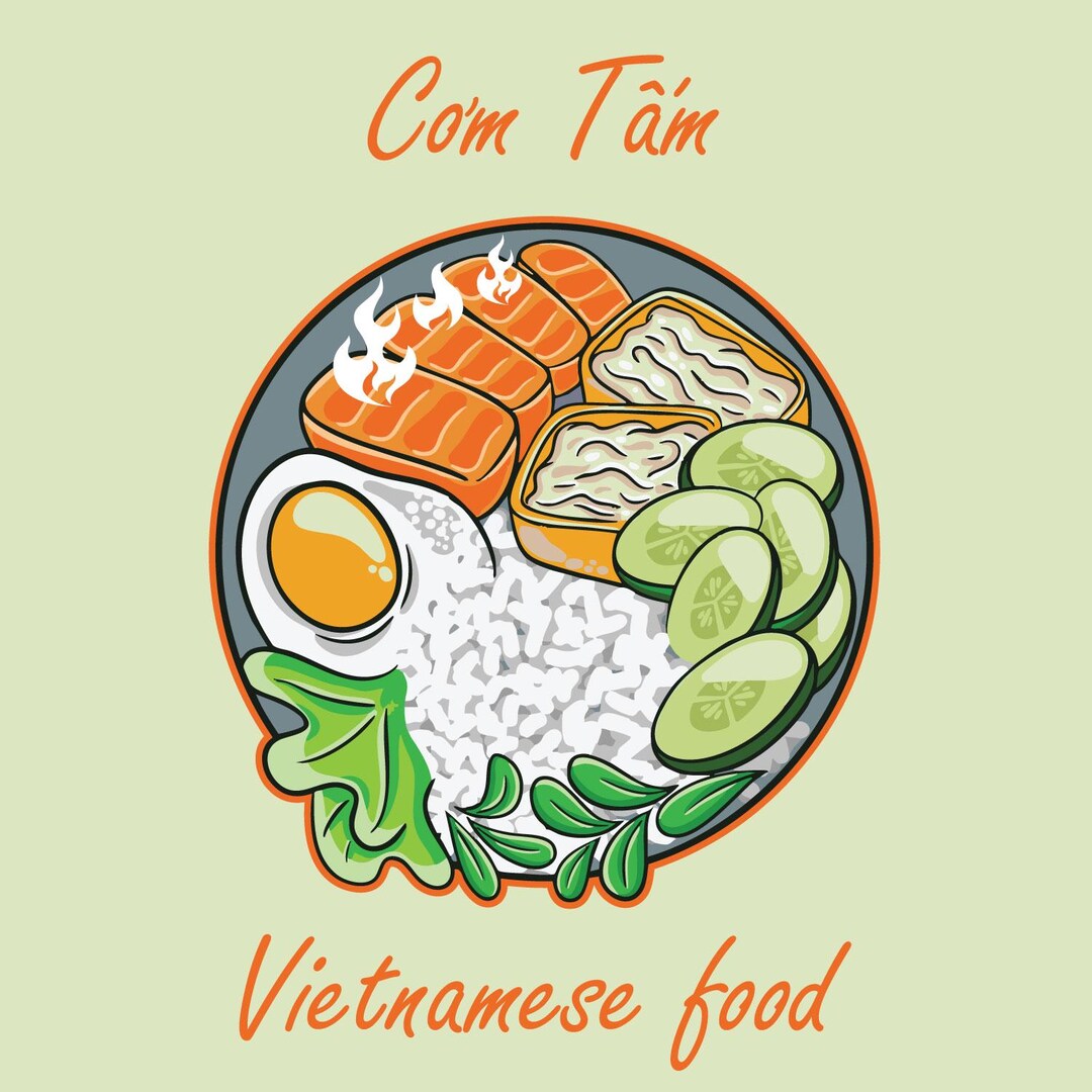Com Tam Svg, Vietnamese Food Svg, Vietnam Food Poster, Southeast Asian ...