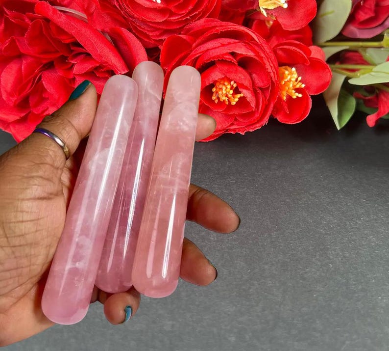 4" Rose Quartz Stone Healing Crystal Massage Wand 4inch - Etsy