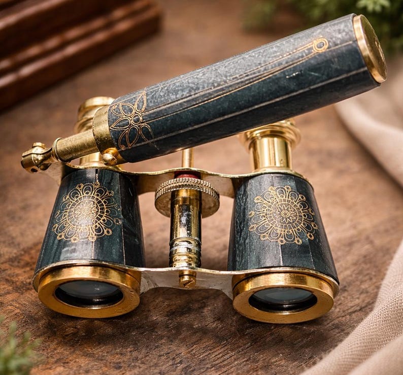 Handcrafted Brass Opera Glasses, Mother-of-pearl Handle, Vintage ...