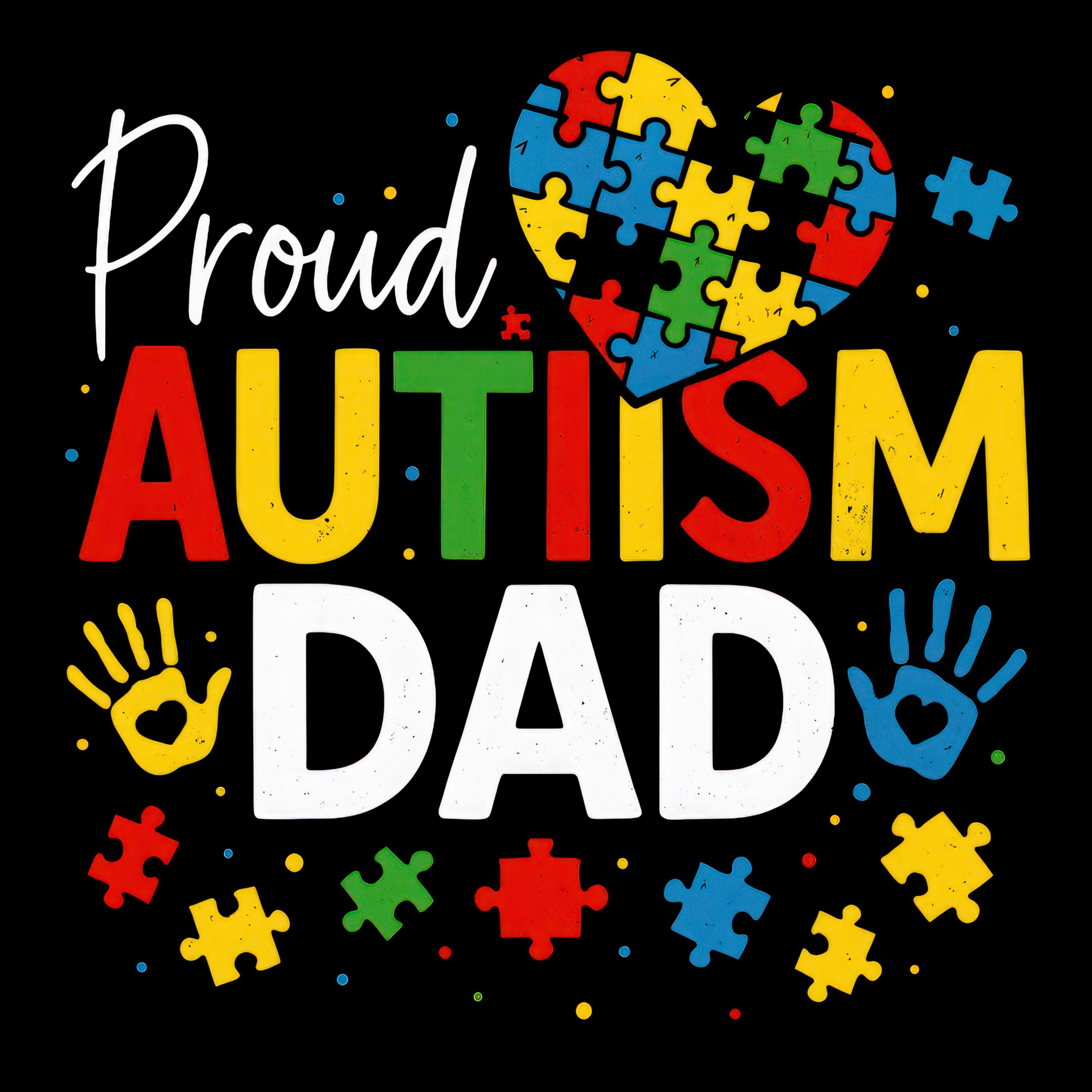 Proud Autism Dad Digital File – Autism Awareness PNG, Puzzle Heart Dad ...