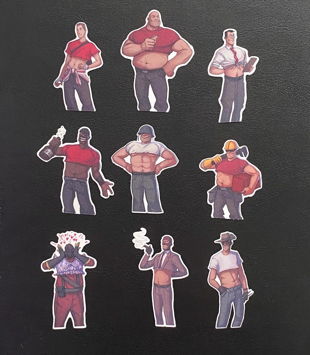 TF2 Mercs in Crop Tops - Vinyl & Glitter Laminate Stickers - Etsy