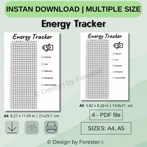 Yearly Energy Tracker Printable, Mood Log (digital Download) - Etsy