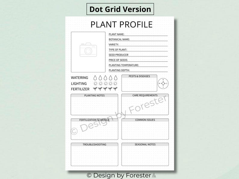 Plant Profile Printable, Garden Plant Profile, Gardening Journal Page ...