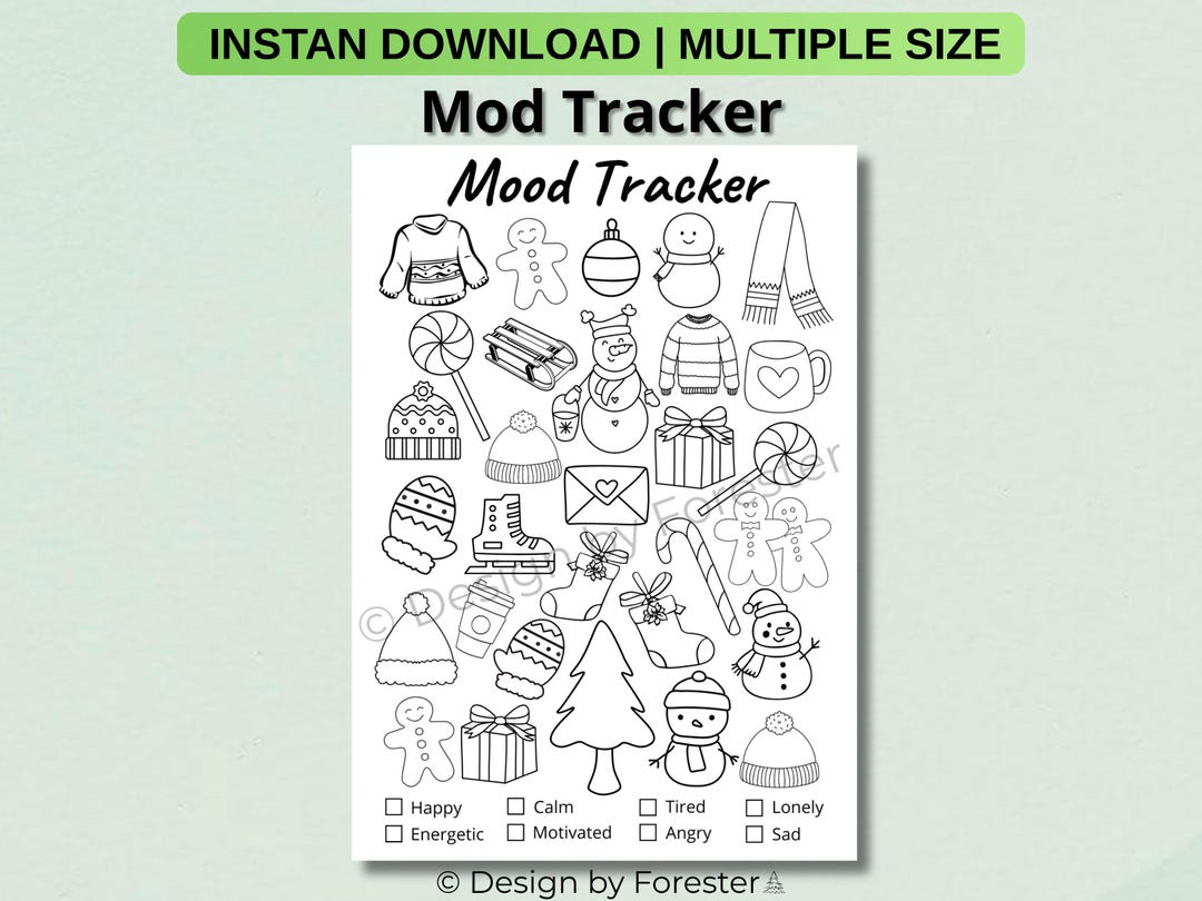 Christmas Mood Tracker Printable, Winter Mood Tracker, Christmas ...