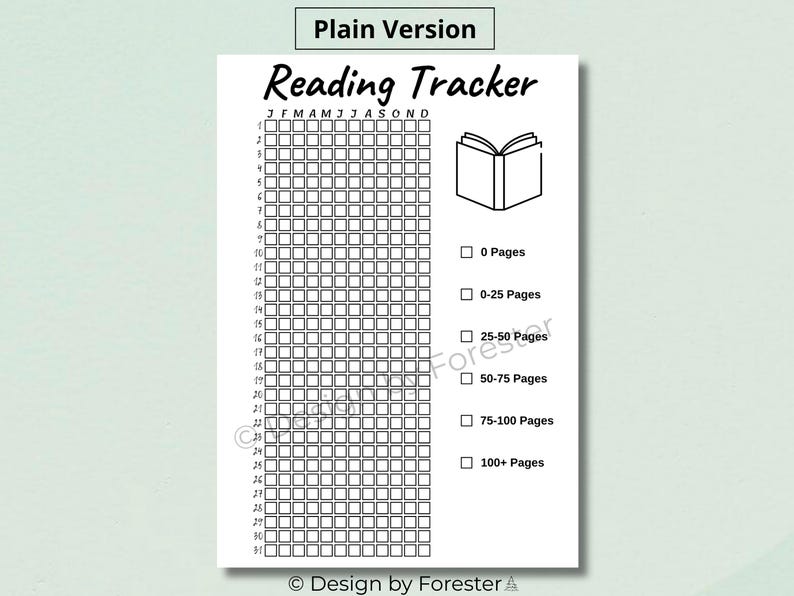 Reading Tracker, Yearly Reading Tracker Printable, Reading Journal ...