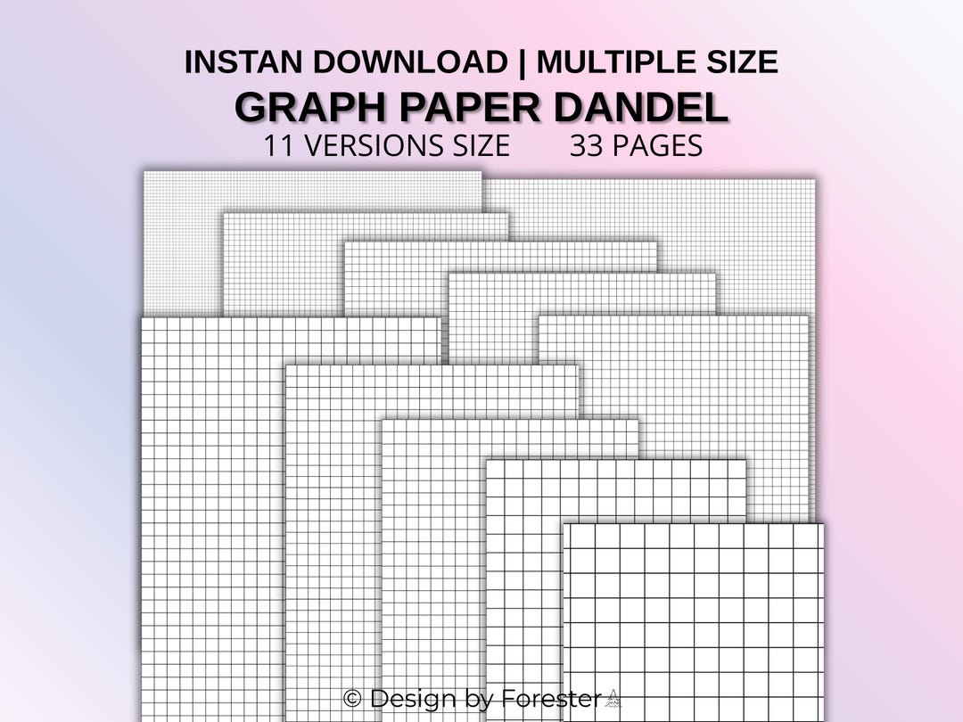 Graph Paper Bundle, Printable Graph Grid Paper, Squared Paper Template ...