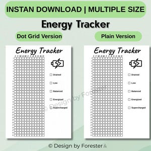 Yearly Energy Tracker Printable, Mood Log (digital Download) - Etsy