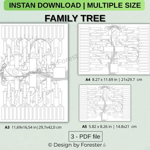 Printable Family Tree Template, Family Tree Chart, Ancestry & Genealogy ...