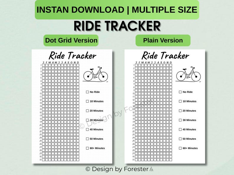 Yearly Bike Ride Tracker, Printable Cycling Log (PDF) - Etsy