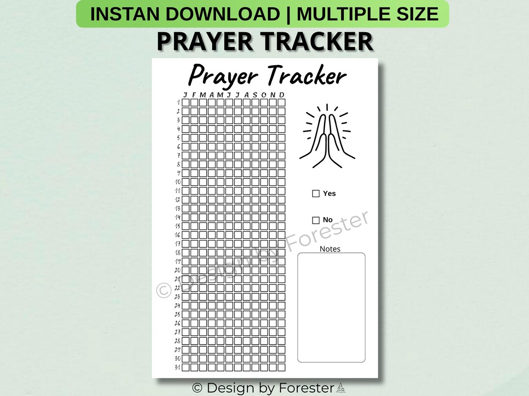 Prayer Tracker Template, Daily Spiritual Growth Log (A4, A5) (digital ...