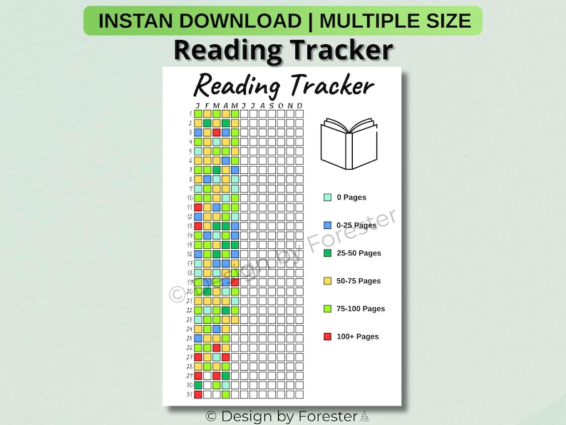 Reading Tracker, Yearly Reading Tracker Printable, Reading Journal ...