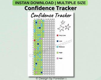Confidence Tracker Printable Personal Growth Tracker Yearly Journal ...