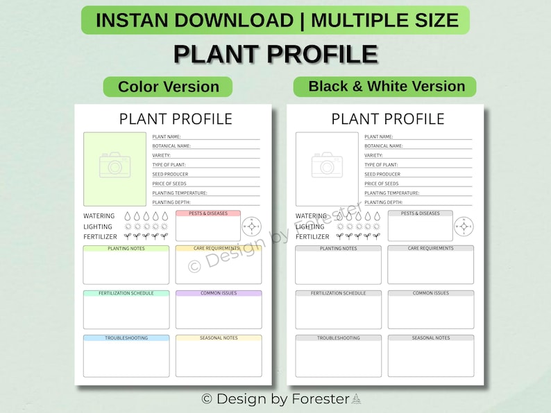 Plant Profile Printable, Garden Plant Profile, Gardening Journal Page ...