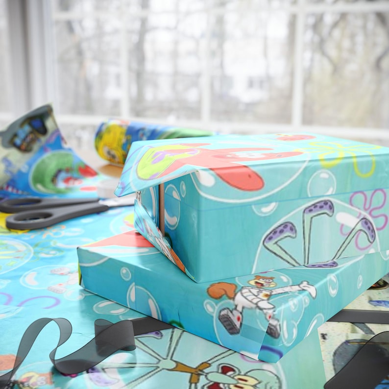 Spongebob Wrapping Paper - Etsy
