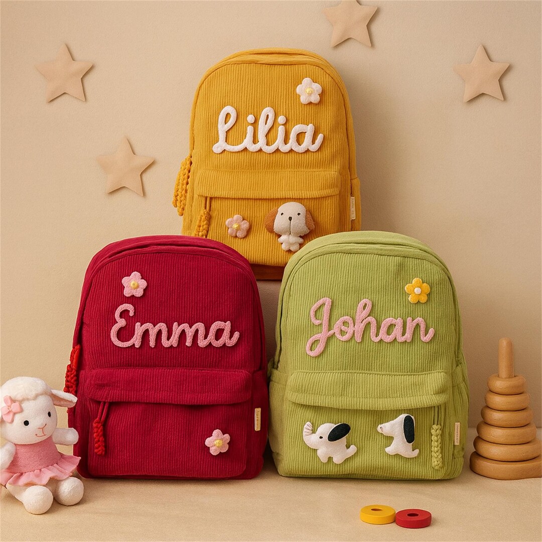Custom Kids Backpack With Name | School Bag | Toddler Book Bag | School ...