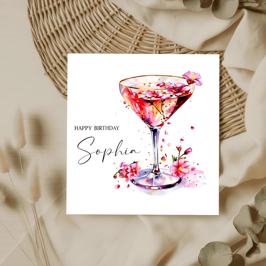 Personalized Birthday Card With Name, Custom Happy Birthday Card for ...
