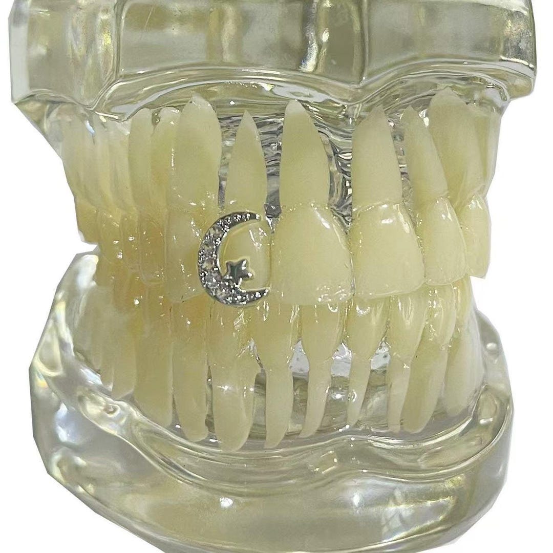 Hip Hop Tooth Grillz, Gold Plated Dental Jewelry, Moon & Star Tooth ...