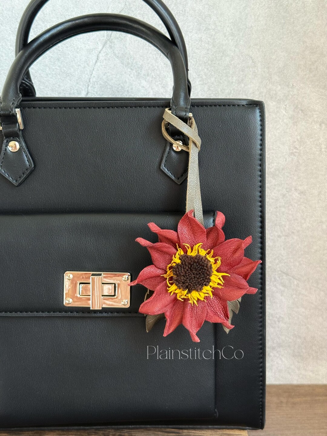 Leather Dahlia Bag Charm, Brooch,handmade Leather Bag Charm, Leather ...