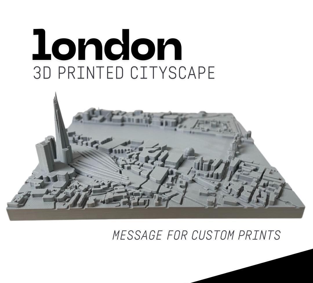 3D Printed Topographic Map of London – Custom Terrain Model - Etsy UK