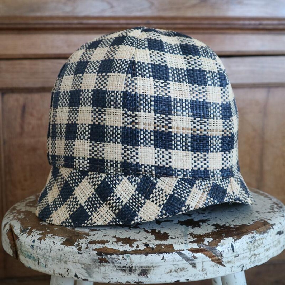 1920s Black Checkerboard Raffia Cloche Hat: Elegant Bob Hairstyle - Etsy