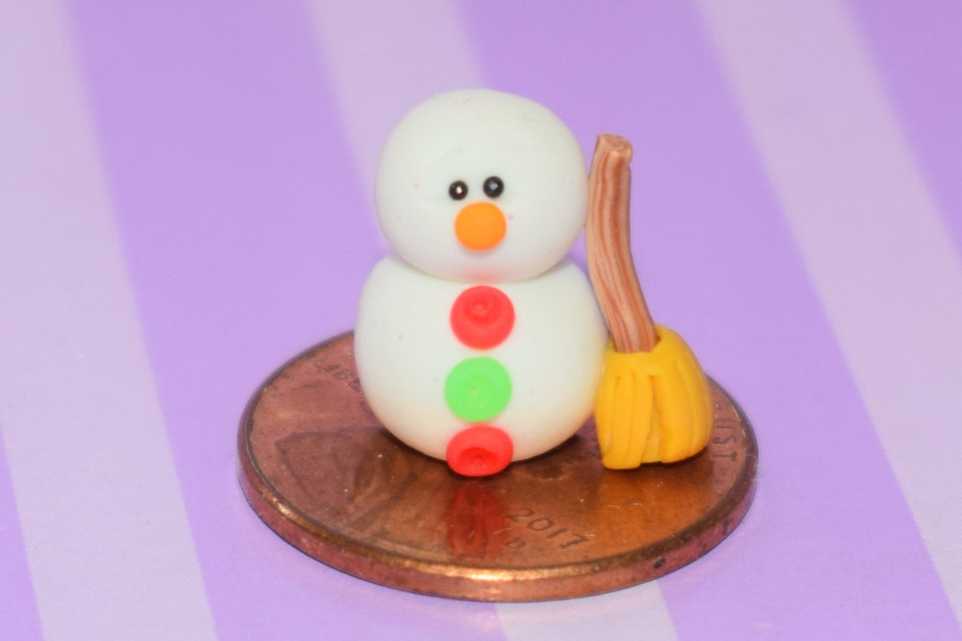 Miniature Snowman With Broom - Etsy